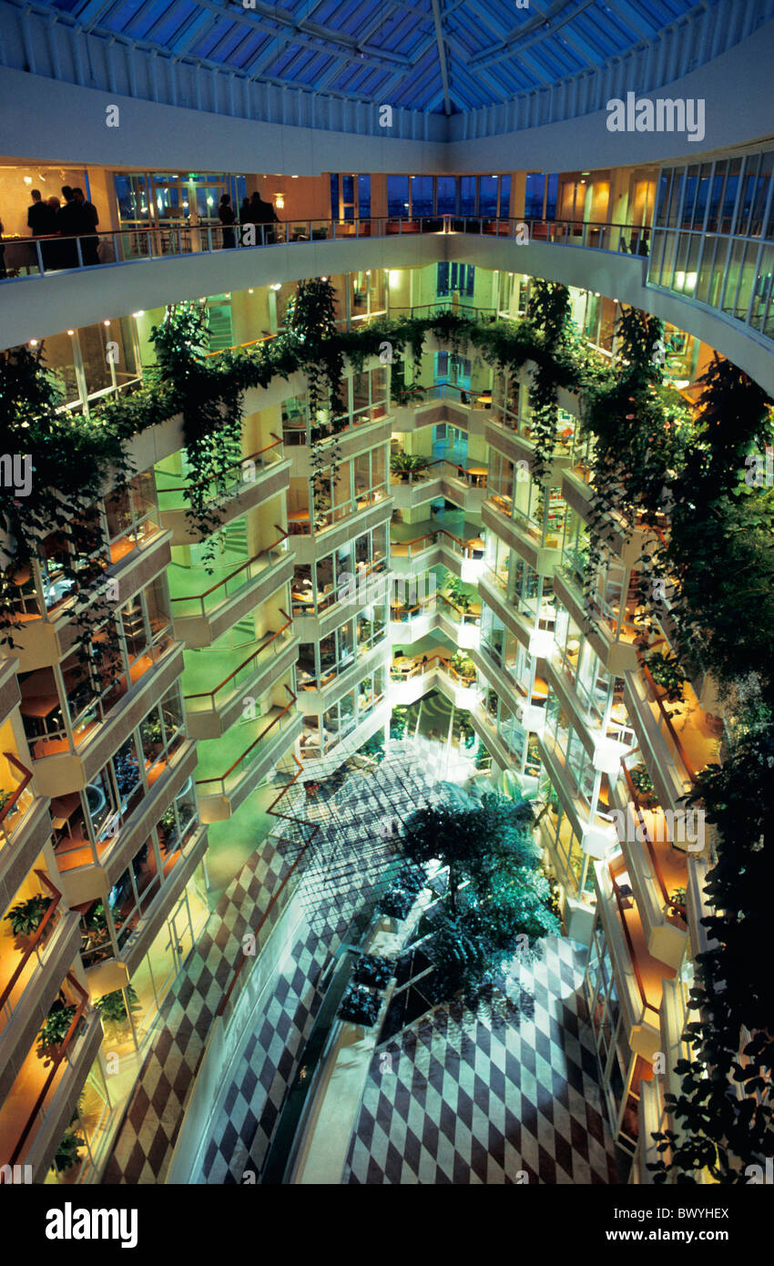 Architecture at night atrium building business commercial world ...