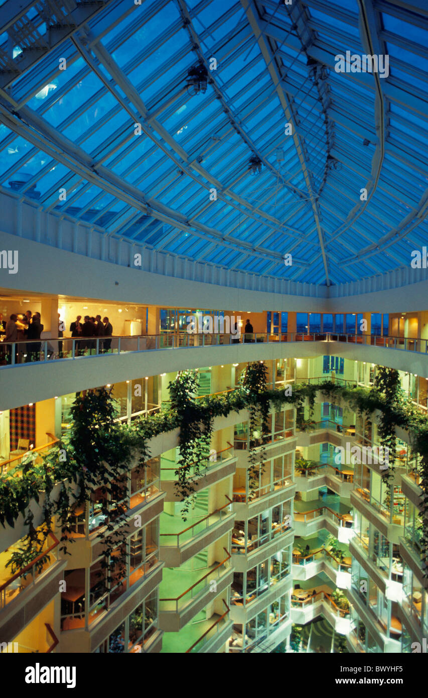 Architecture at night atrium building business commercial world ...