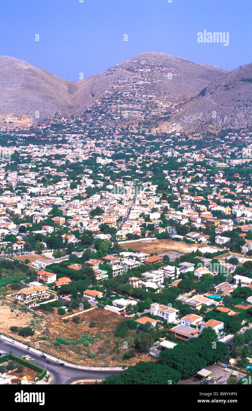 mountains houses homes hills Italy Europe luxury Mondello noble posh ...