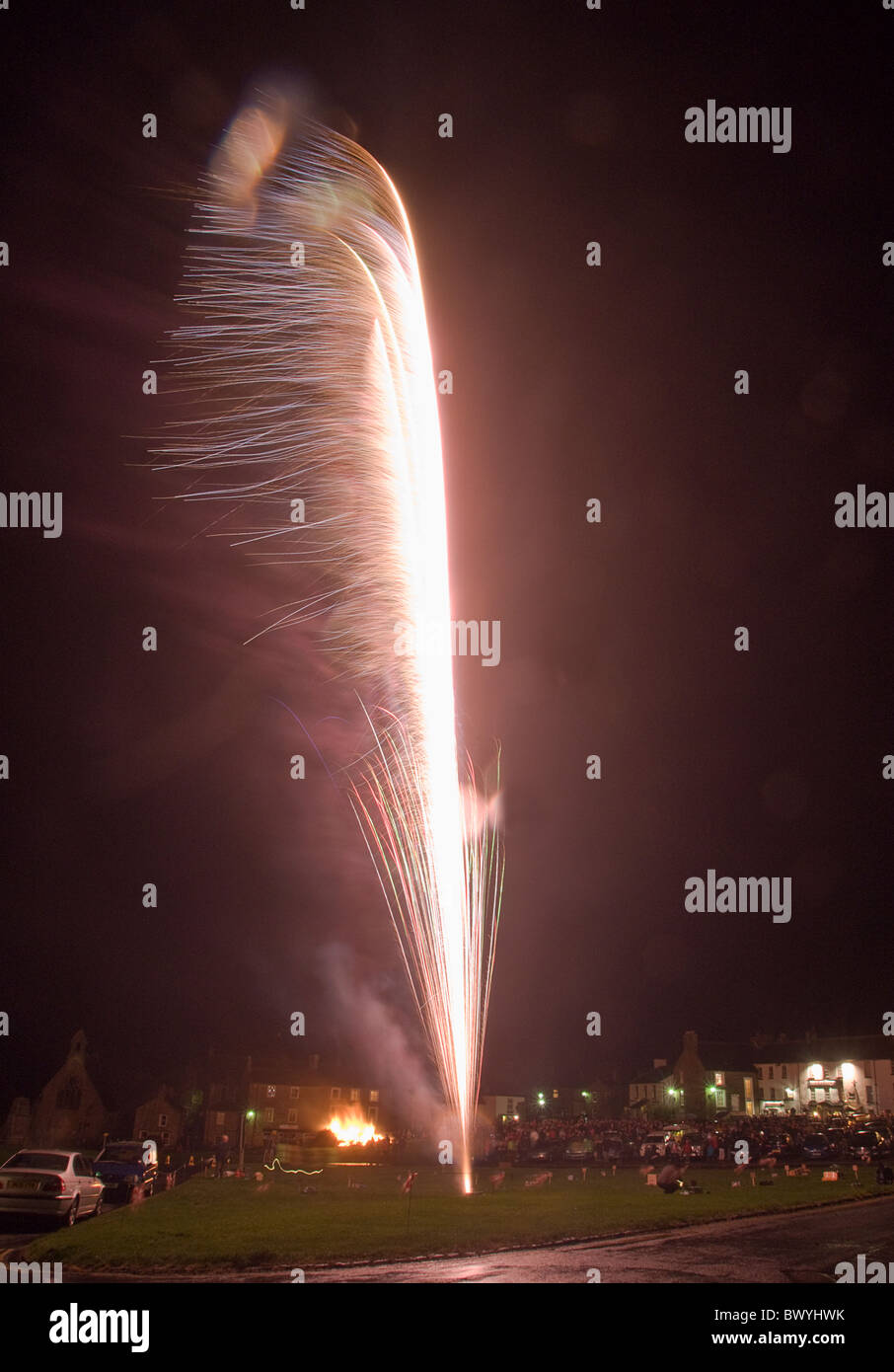 Village bonfire and firework display hi-res stock photography and ...