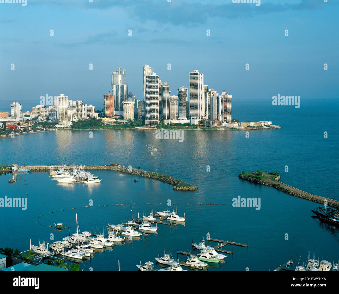 harbour port ocean-going fishing ships sea Panama Panama Bay Panama ...