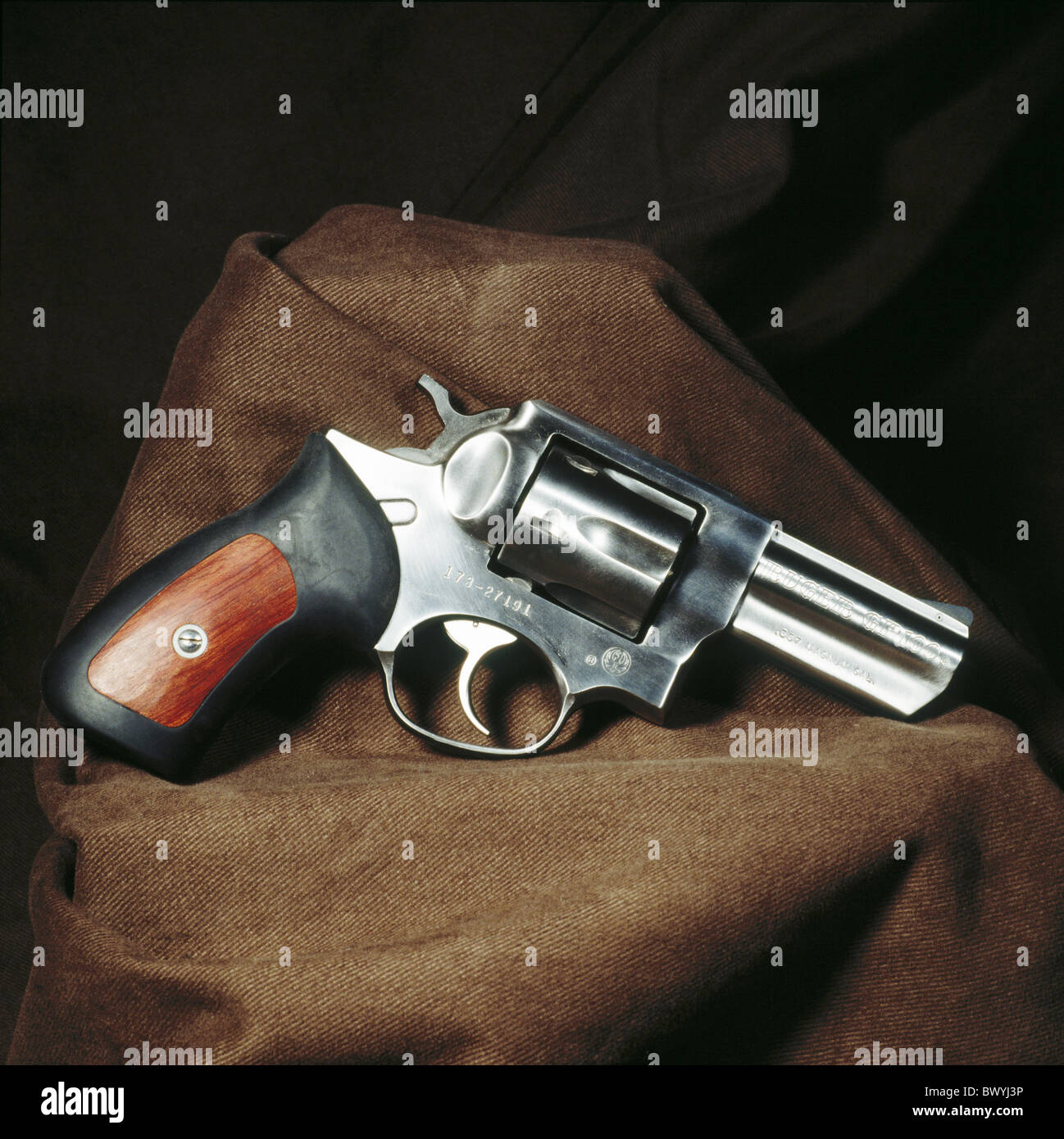 Revoler Ruger GP100 gun firearm studio crime weapon arms Stock Photo ...