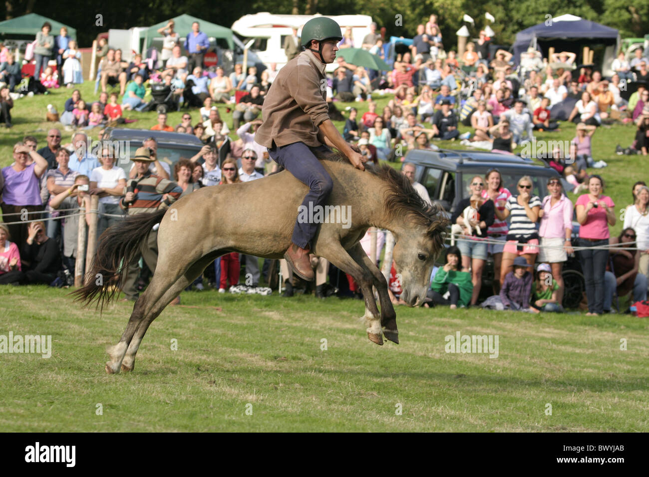 Rider on rodeo pony, Llanthony Show, Wales 2010 Stock Photo - Alamy