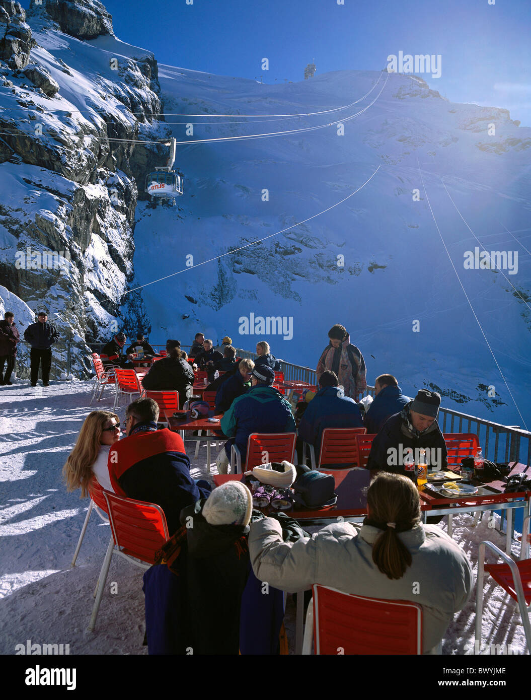 restaurant Alps mountains winter mountain restaurant guests company ...