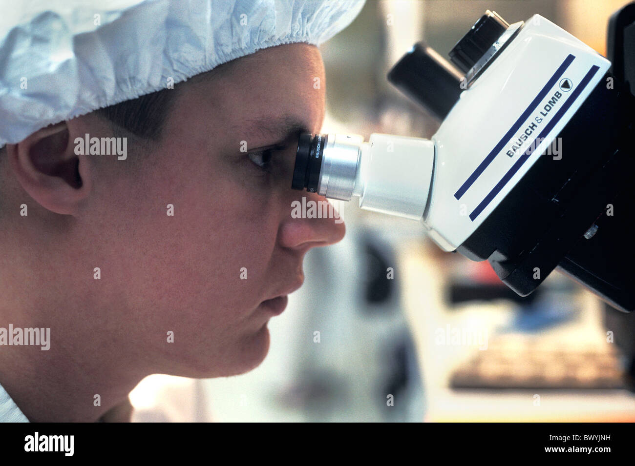 achievement electronics Ericcson hairnet Industry man microscope mobile ...