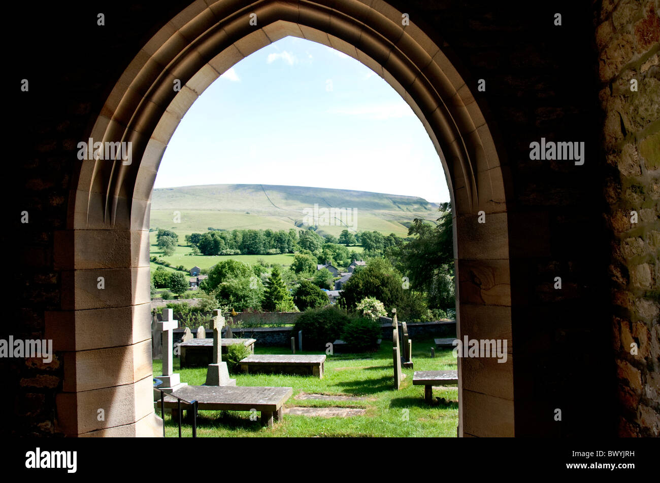 The Church of St Leonard in Downham Pendle Hill area in Lancashire in ...