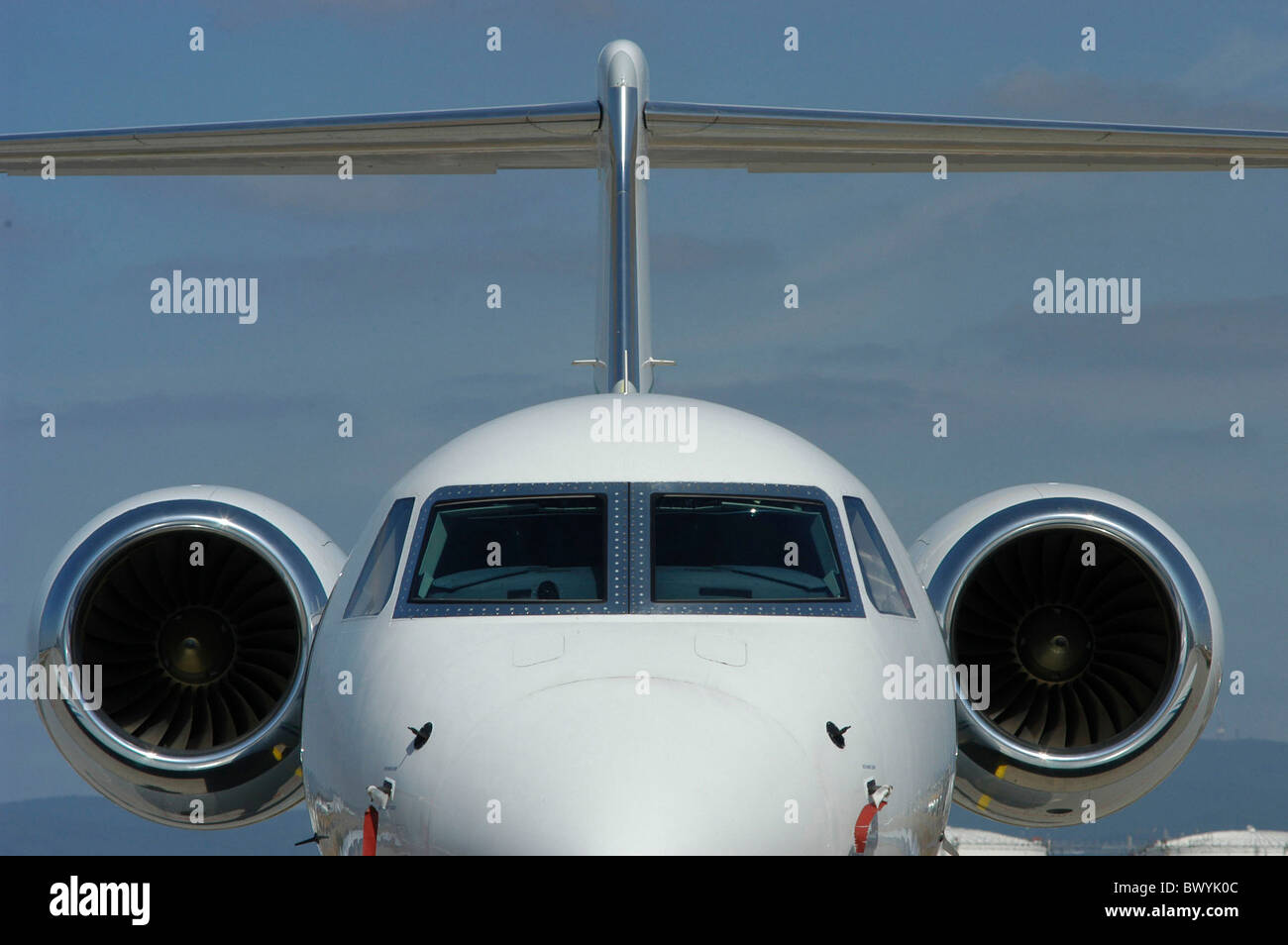 airplane airport of Frankfurt aviation Business jet Germany Europe head ...
