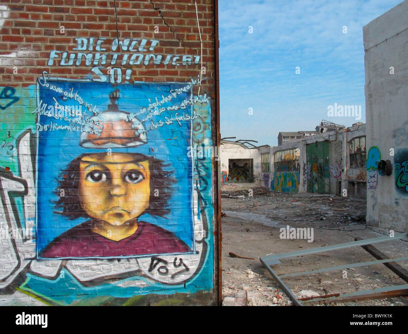 factory graffiti industry art skill walls ruins spraying Stock Photo ...