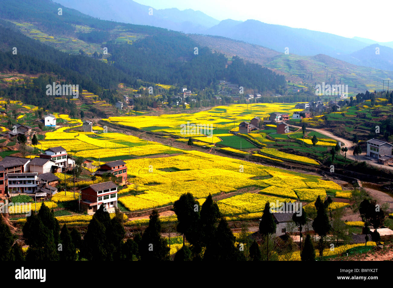 Magnificent Damaopo Village in spring, Guangyuan, Sichuan Province ...