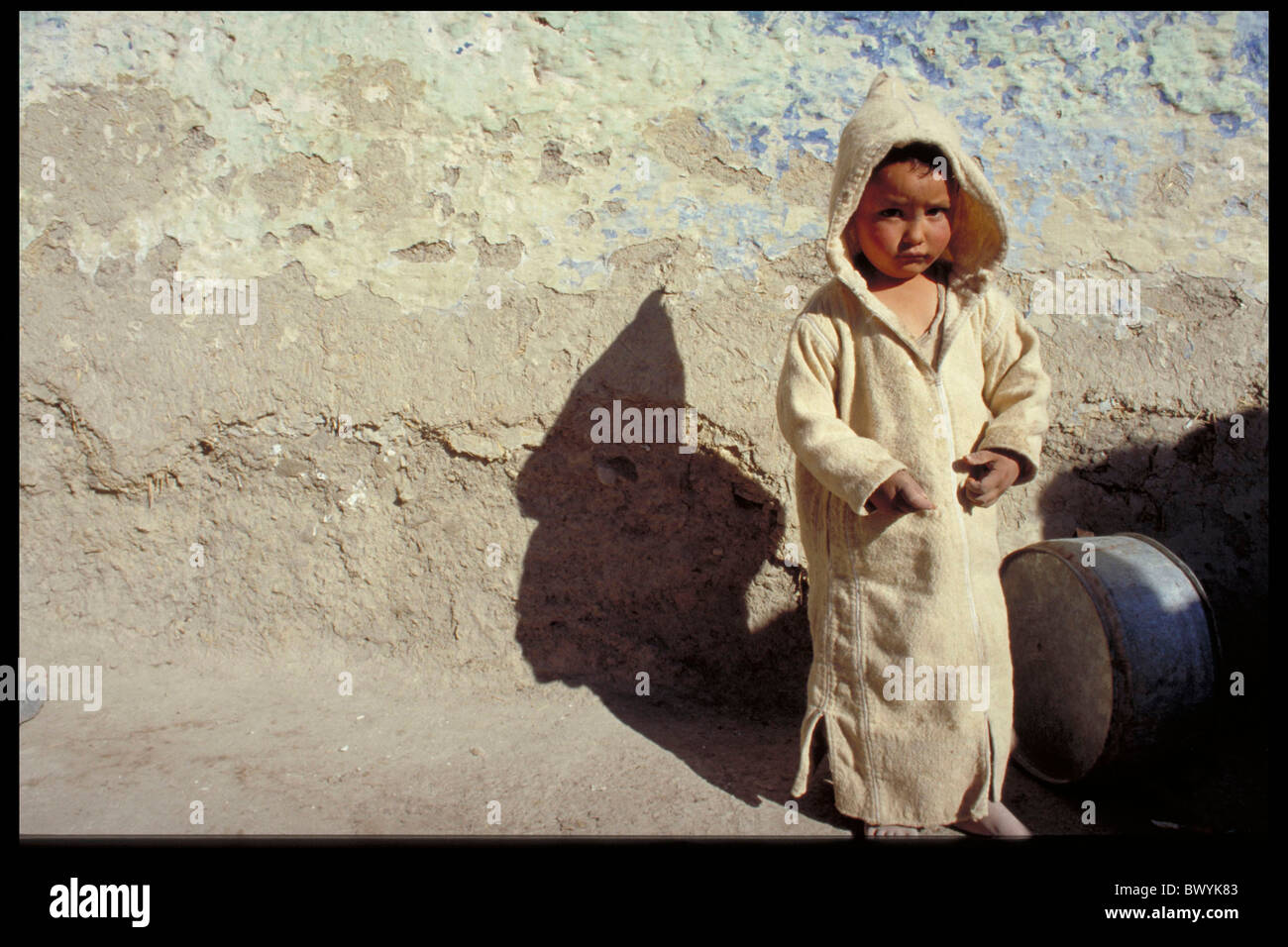 Berber Berber´s boy boy child country dirty easy high atlas house wall ...