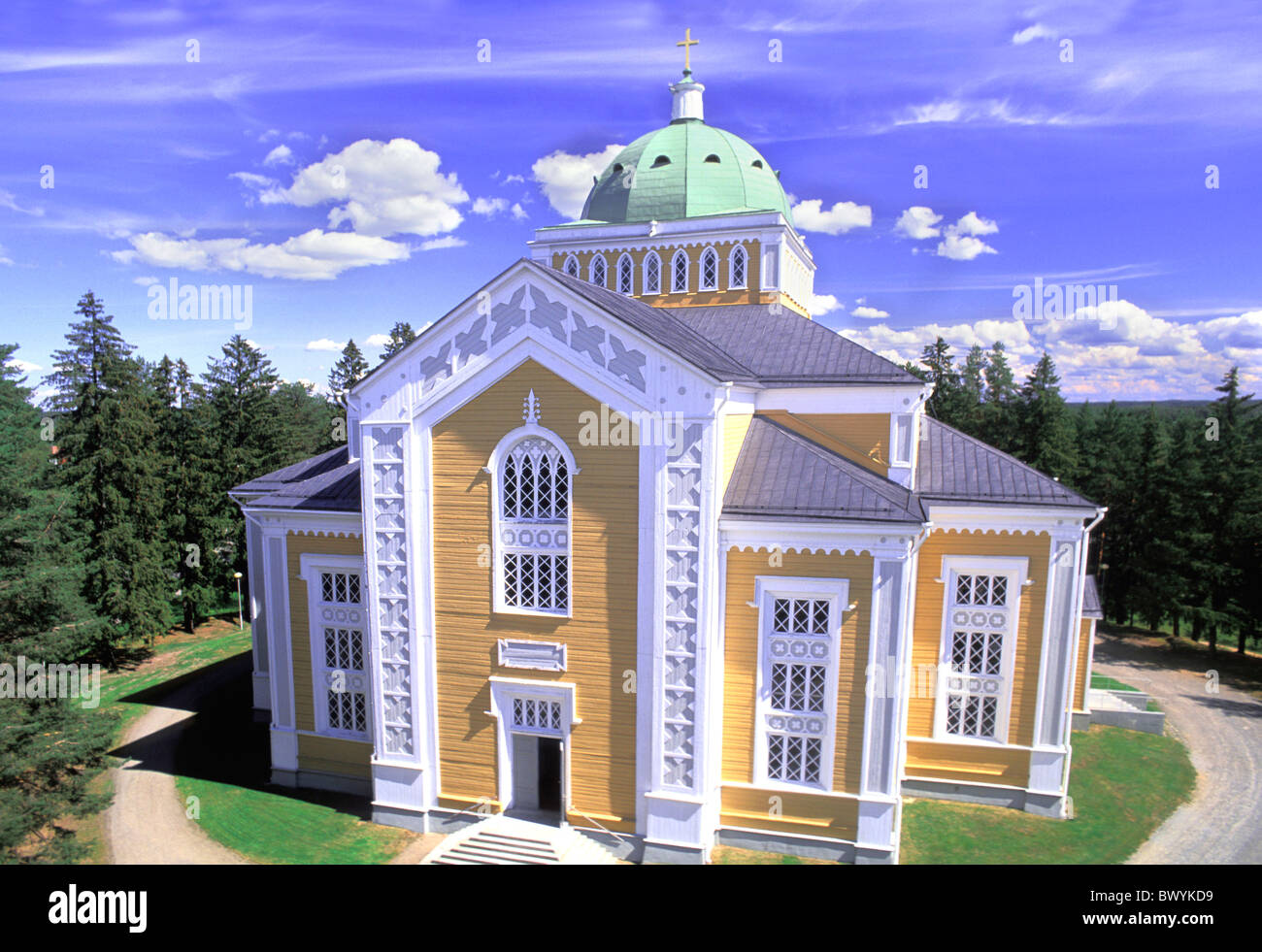 architecture Finland wooden church Kerimaki church Saimaa Stock Photo ...