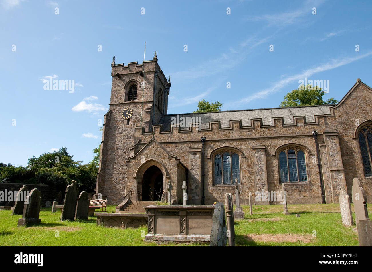 The Church of St Leonard in Downham Pendle Hill area in Lancashire in ...
