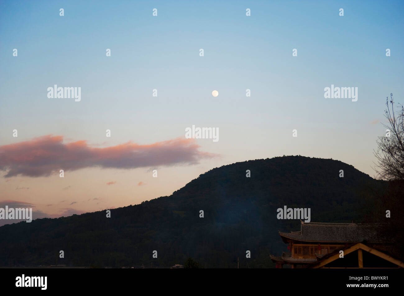 Heshun at dusk, Tengchong, Baoshan, Yunnan Province, China Stock Photo ...