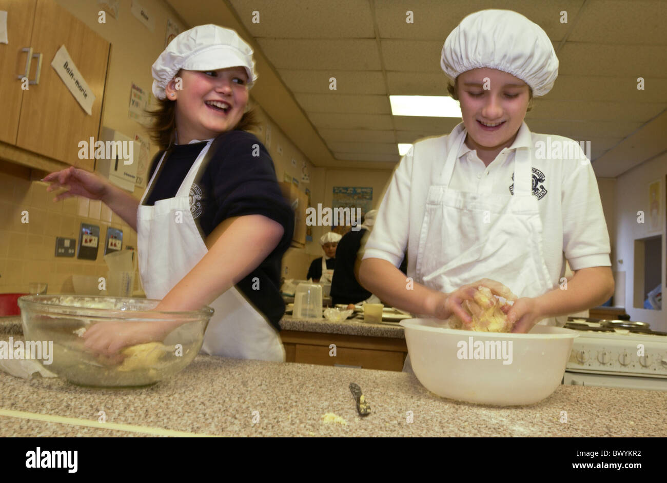 Year 7 Food Technology class at Builth Wells High School Powys Mid ...