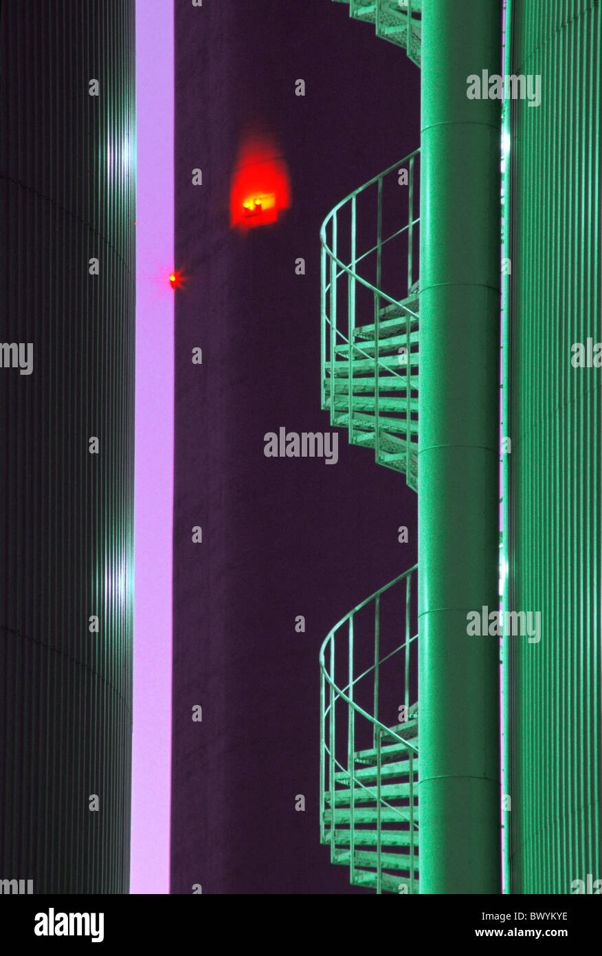 architecture outside factory industry leader ladder lights night at ...