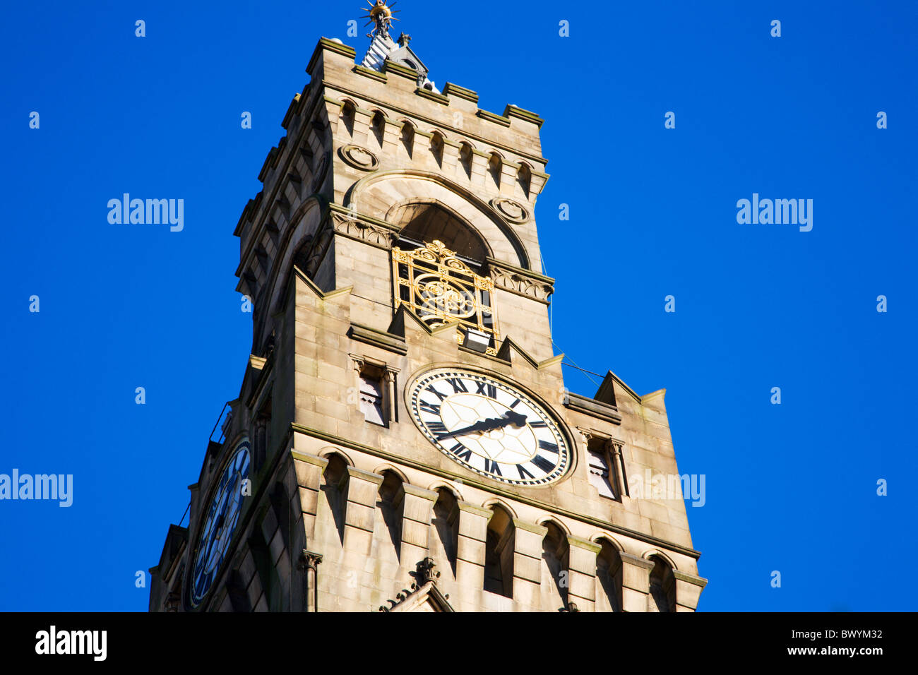 City Hall Clock Tower Bradford West Yorkshire England Stock Photo - Alamy