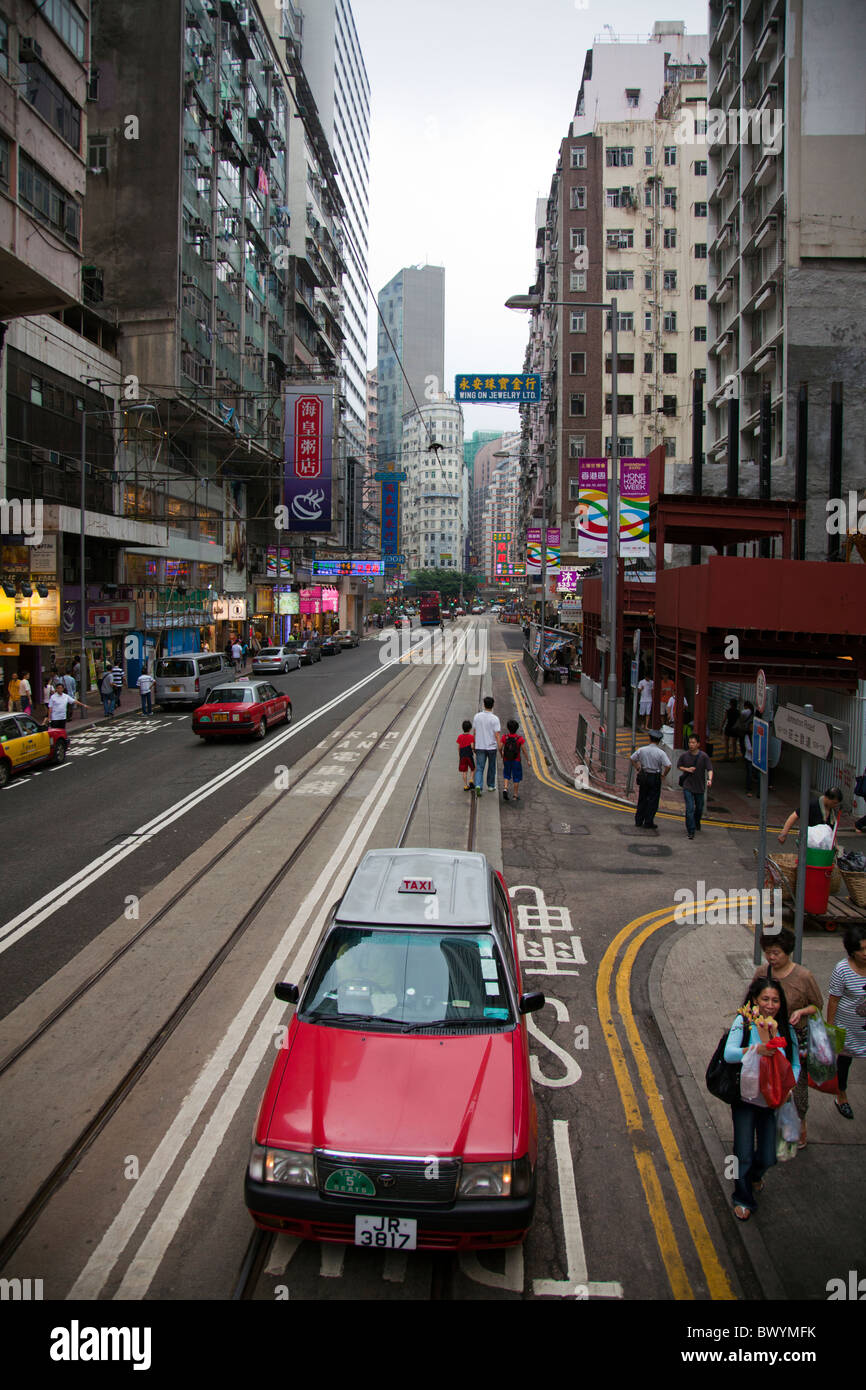 Hong kong red taxi hi-res stock photography and images - Alamy