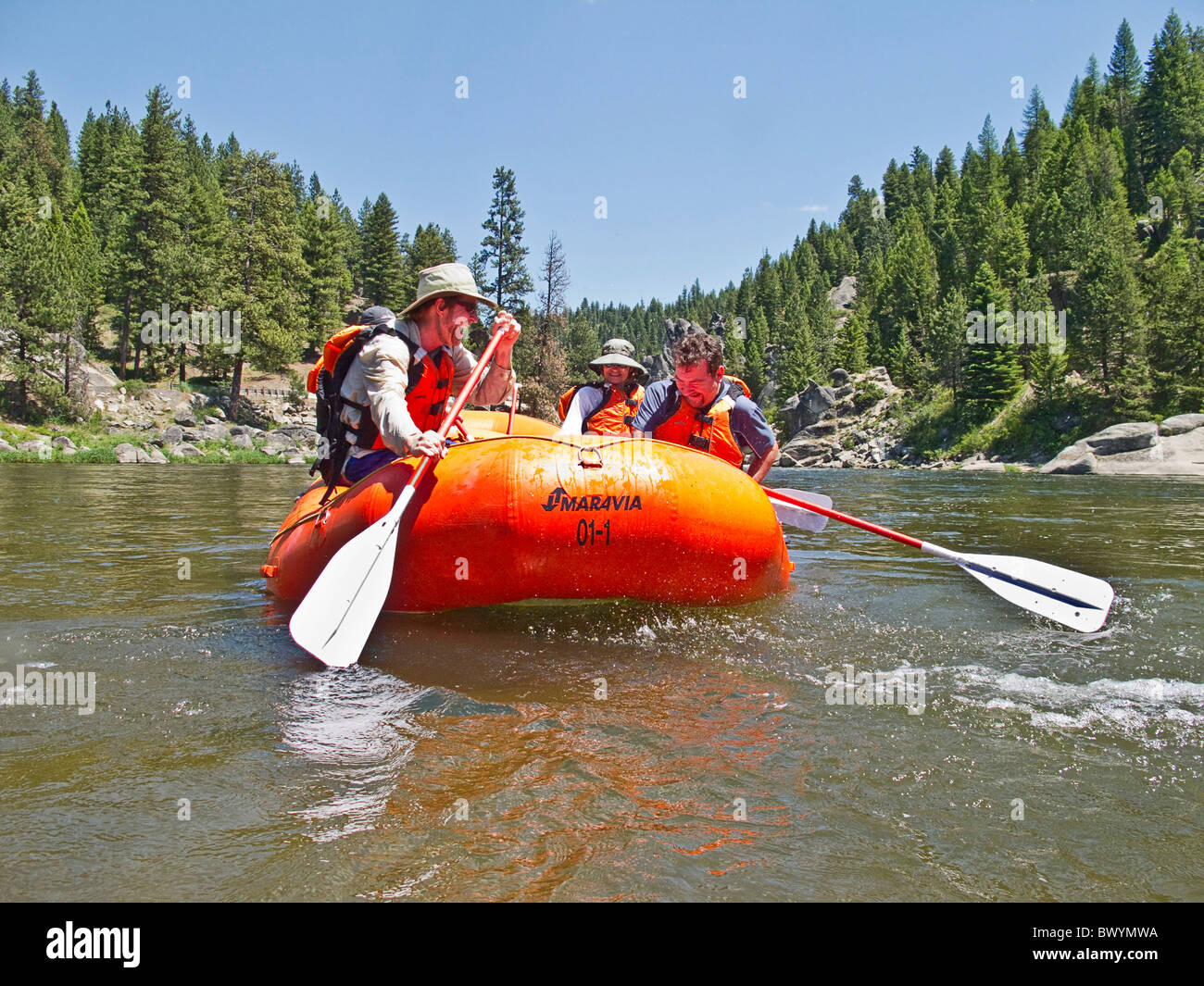 Rafting on the North Fork of the Payette River, 62-mile (100 km) river ...