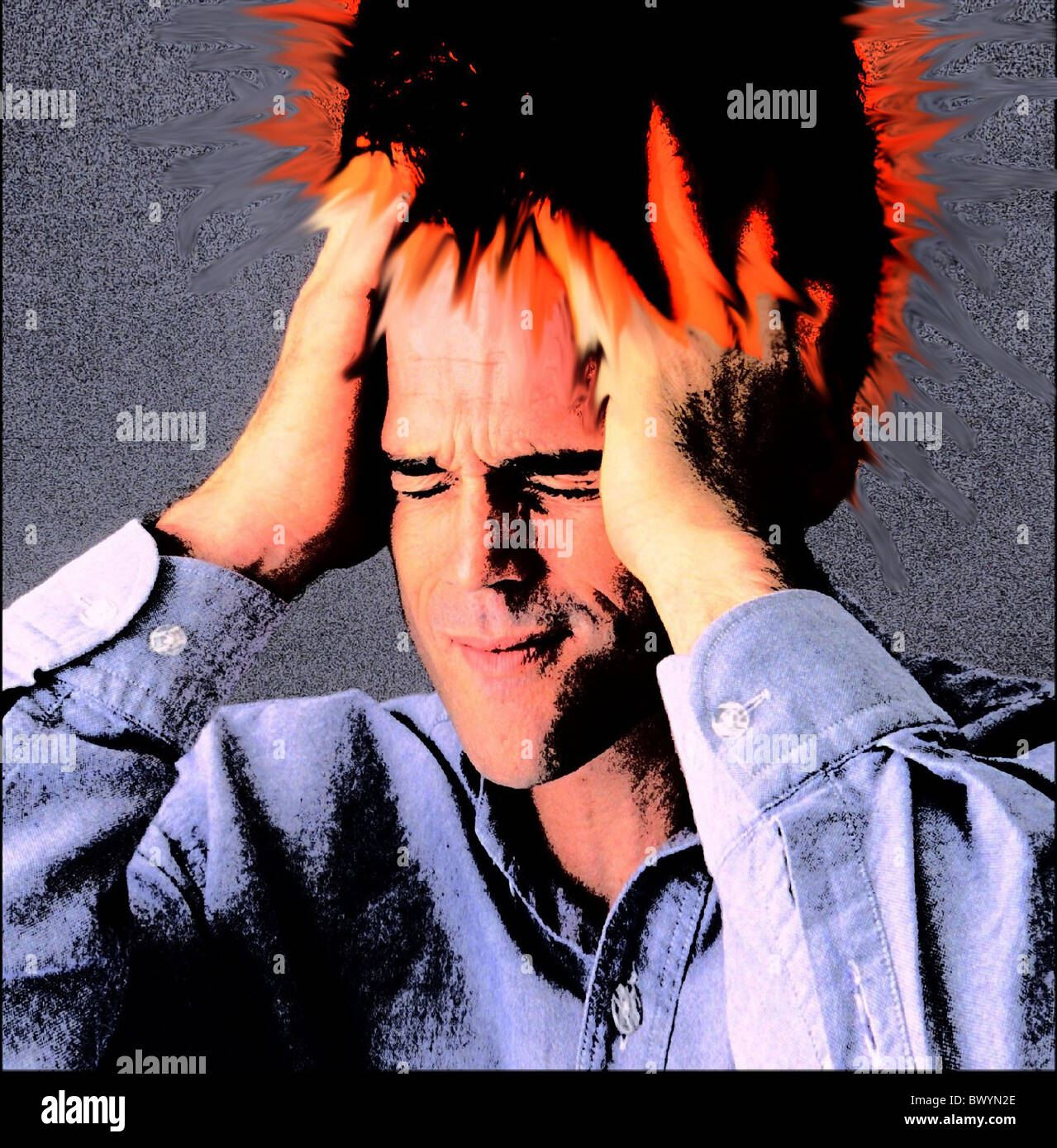 aches alienated Cephalic pain effect headaches illness man medicine ...