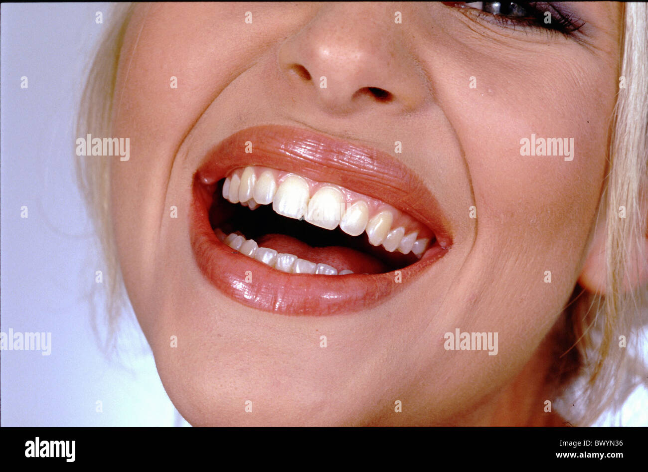 face greasepaint white Laughing laughs made up mouth teeth tooth care ...