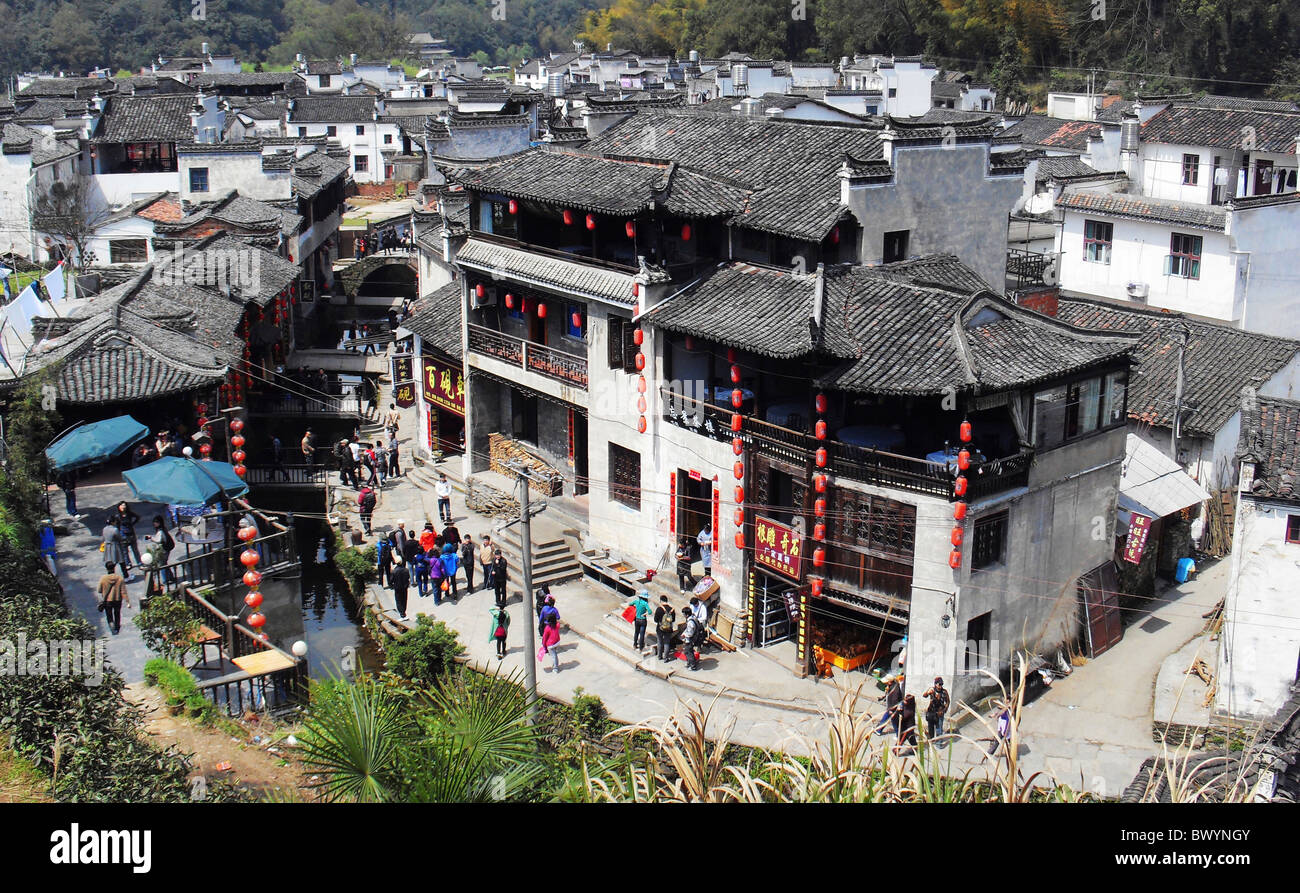 Traditional Hui style homes, Wuyuan, Jiangxi Province, China Stock ...