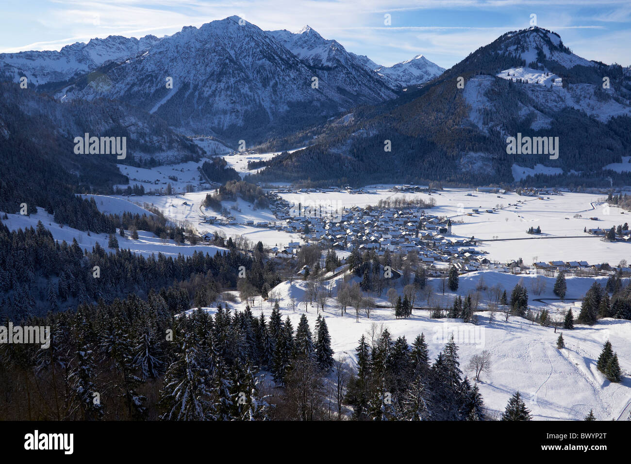 Winter landscape in the Allgäu Alps Stock Photo - Alamy