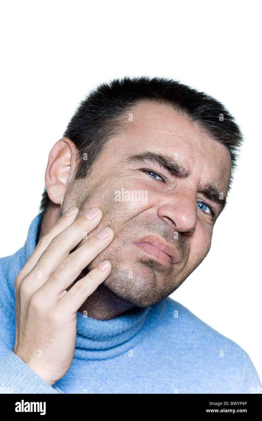 expressive portrait on isolated background of a stubble man Stock Photo ...