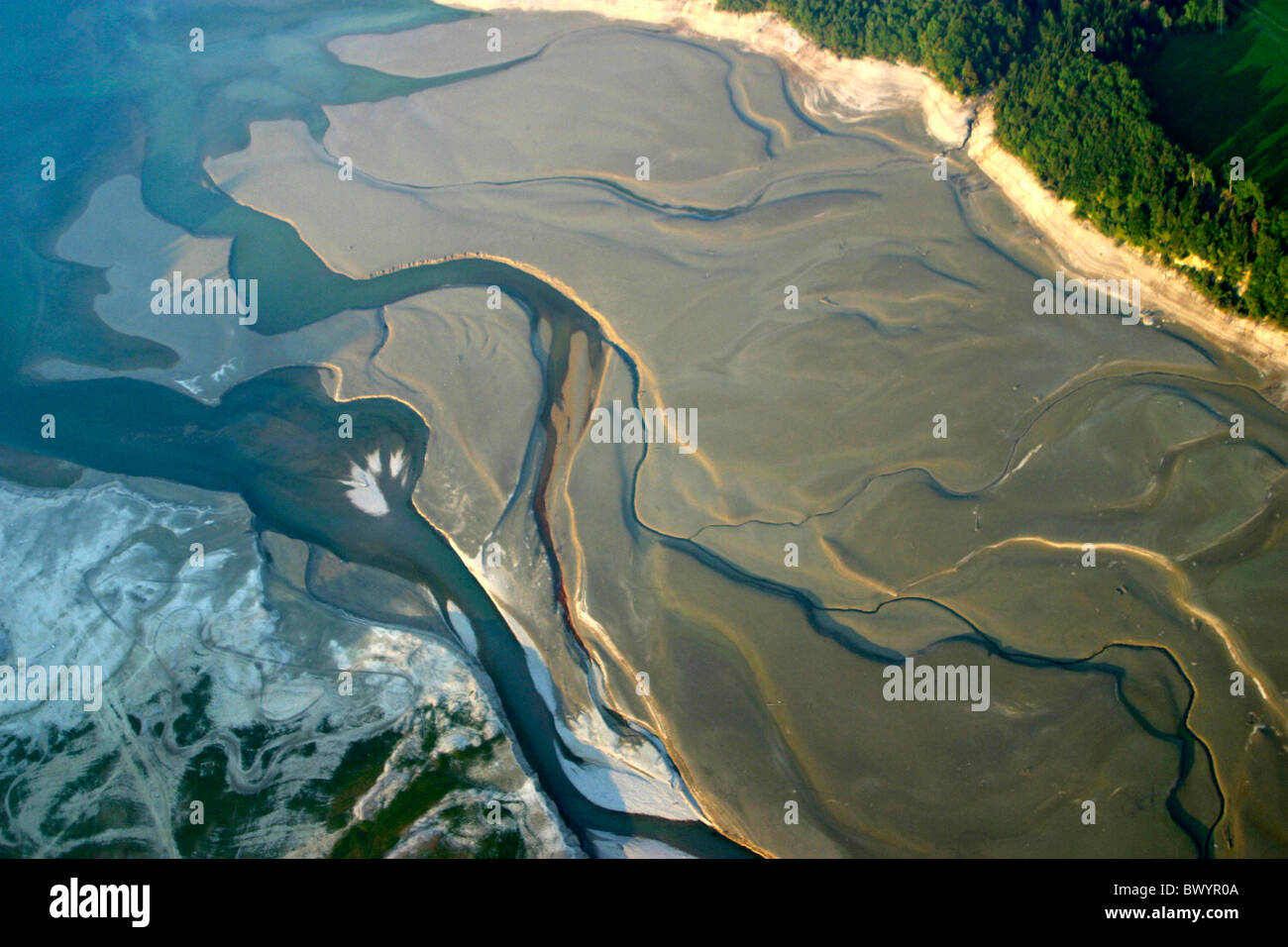 aerial photo estuary geology Lake meander mud nature scenery landscape ...