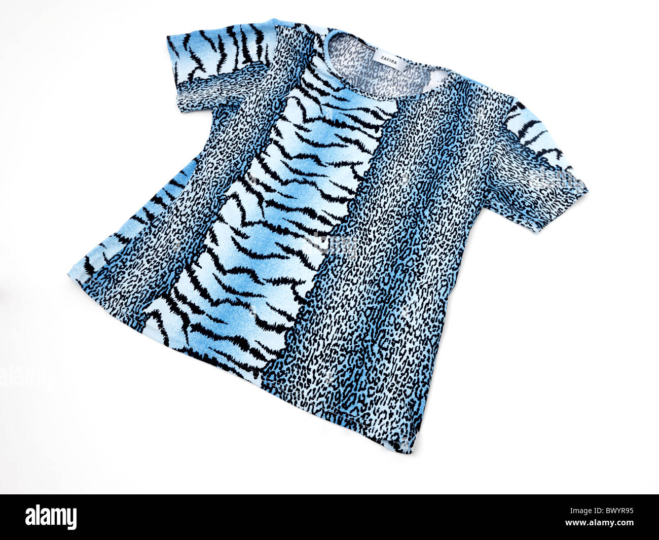 Blue Leopard Print And Tiger Print Top Stock Photo - Alamy