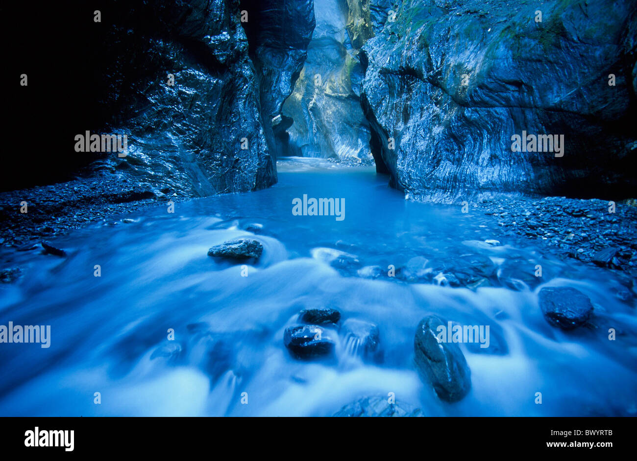 brook stream erosion Gulch Haast pass New Zealand river rock scenery ...
