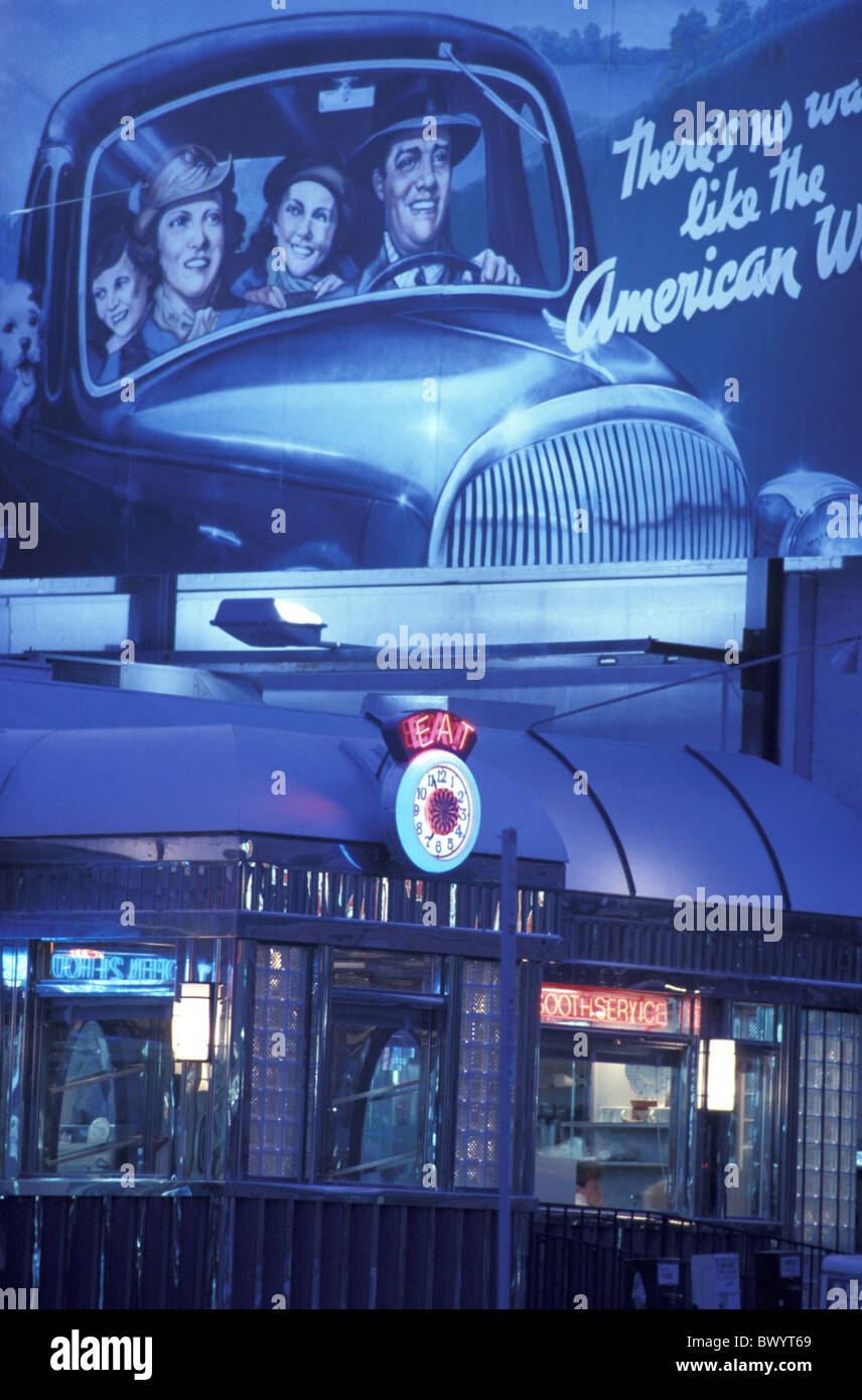 advertisement Diner dusk food Lifestyle neon outside restaurant ...