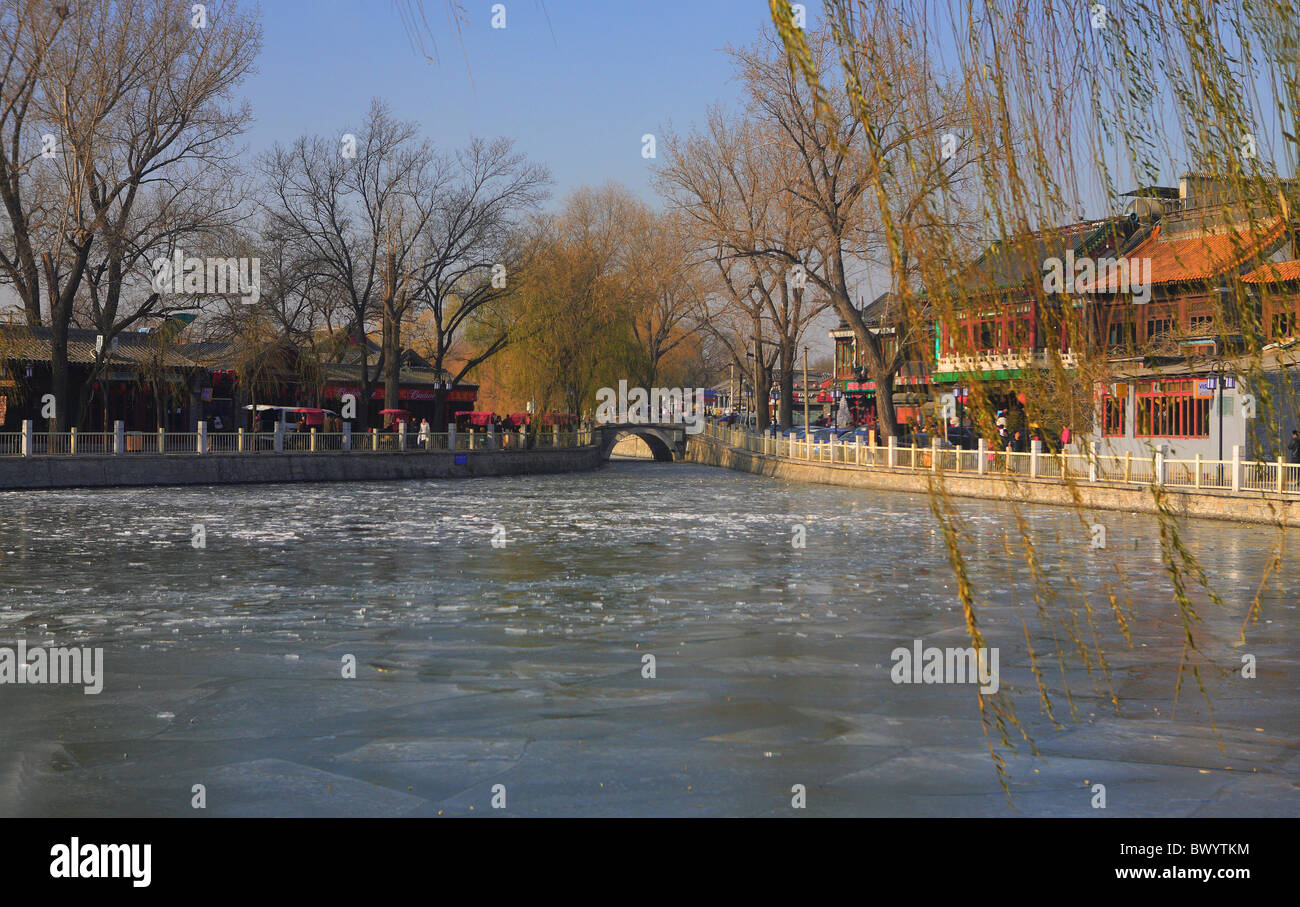 Houhai Lake in winter, Beijing, China Stock Photo - Alamy