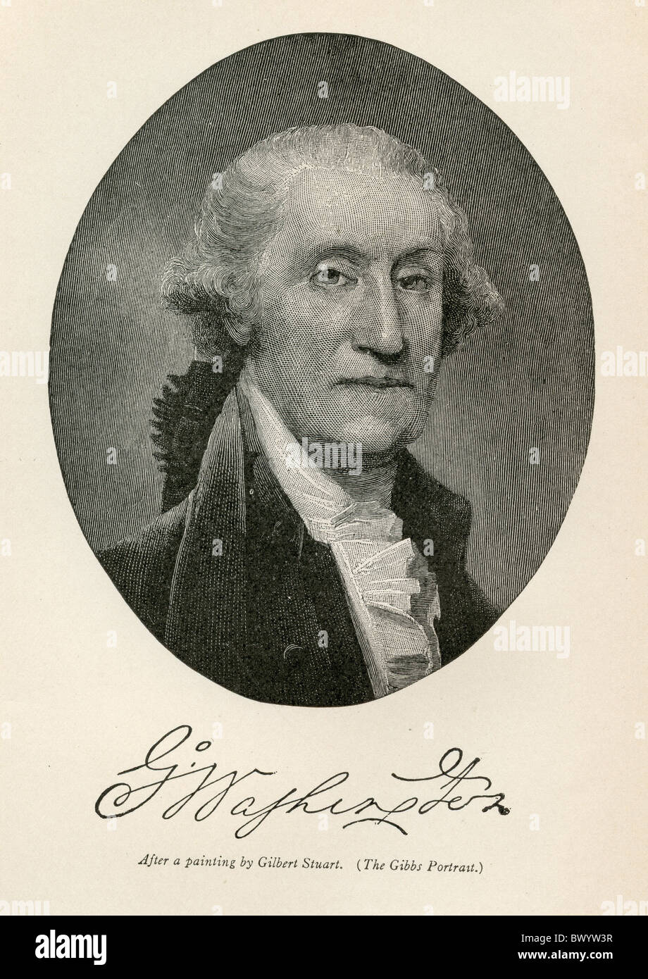 George Washington, US President painting by Gibbs Portrait Stock Photo ...