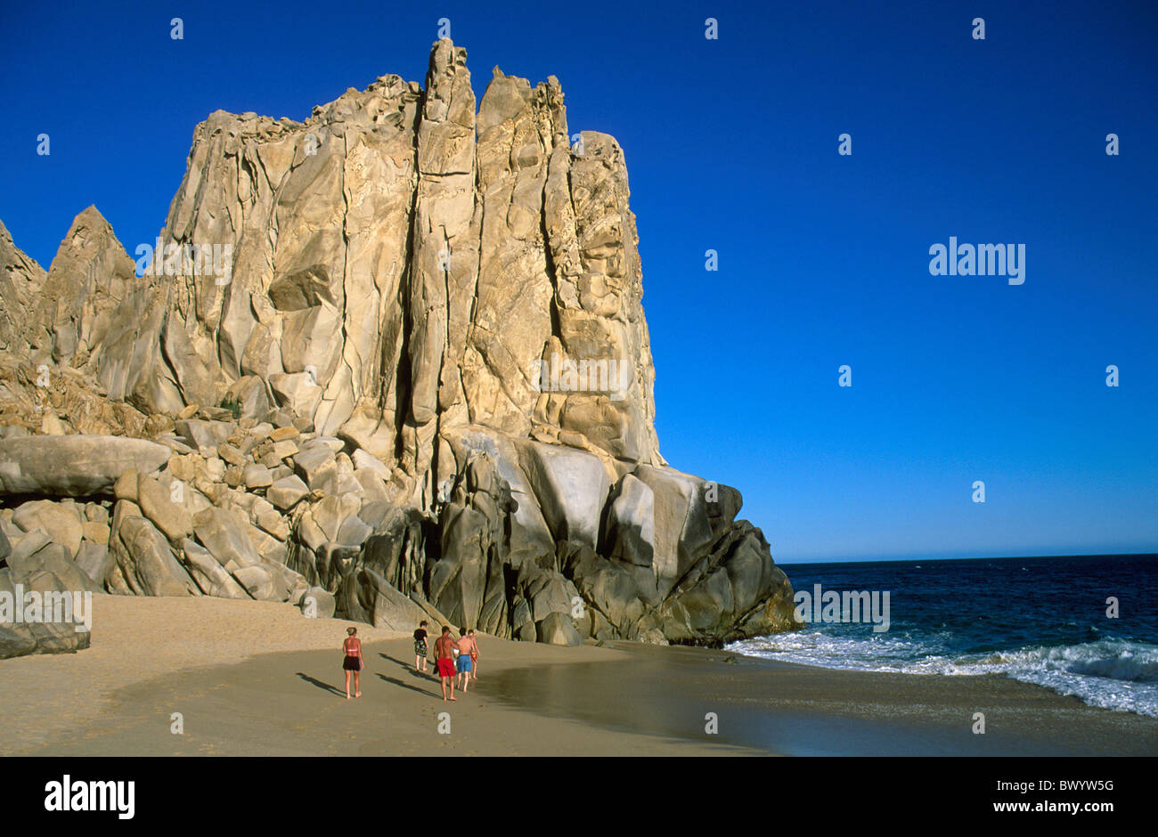 Baja California Beach Cabo San Lucas cliffs coast folks Mexico Central ...
