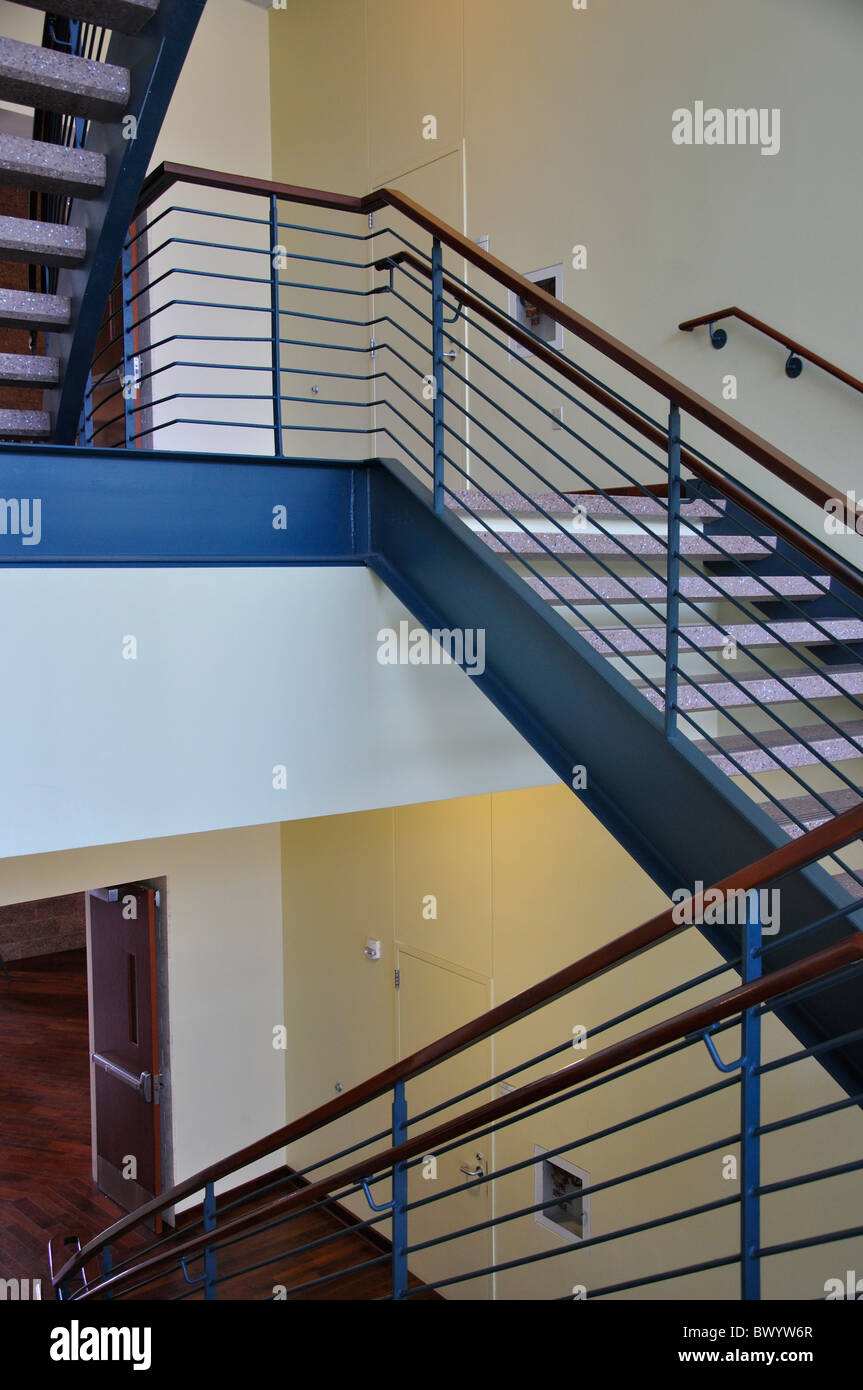 Double railing stair case Stock Photo - Alamy