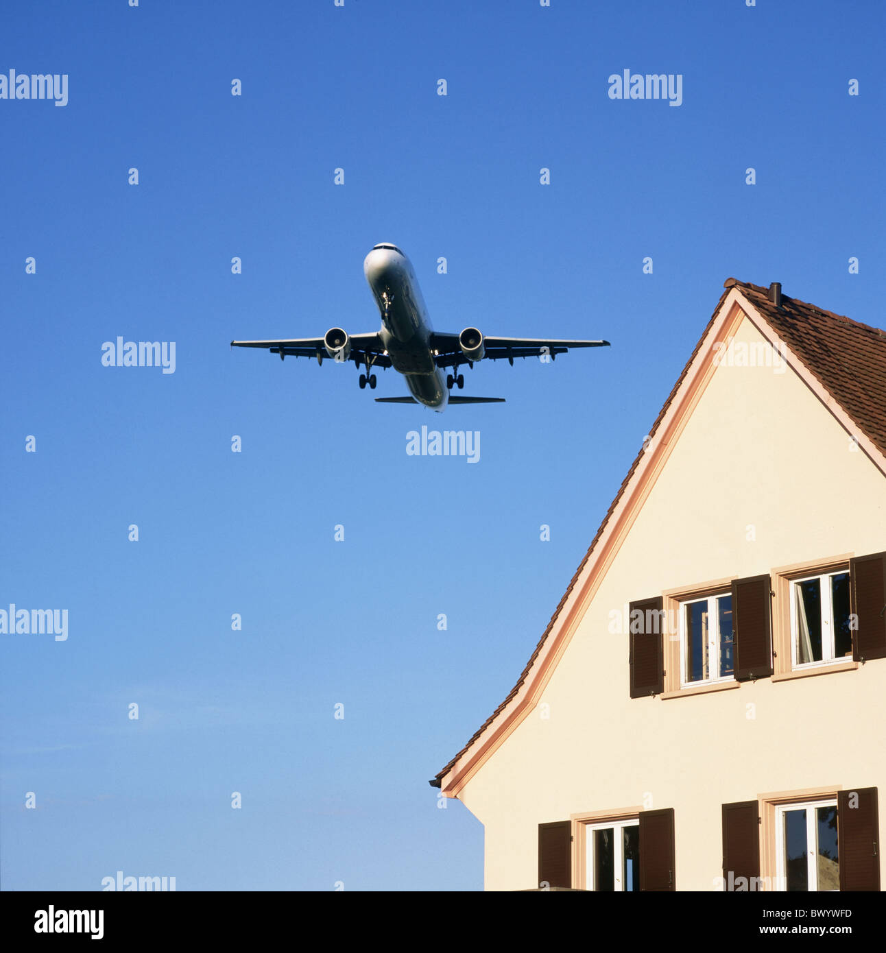 flying flight noise airplane fly building construction house home jet ...