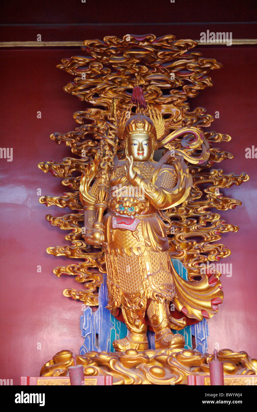 Statue of Skanda in the back of Devaraja Hall, Yonghe Lamasery, Beijing ...