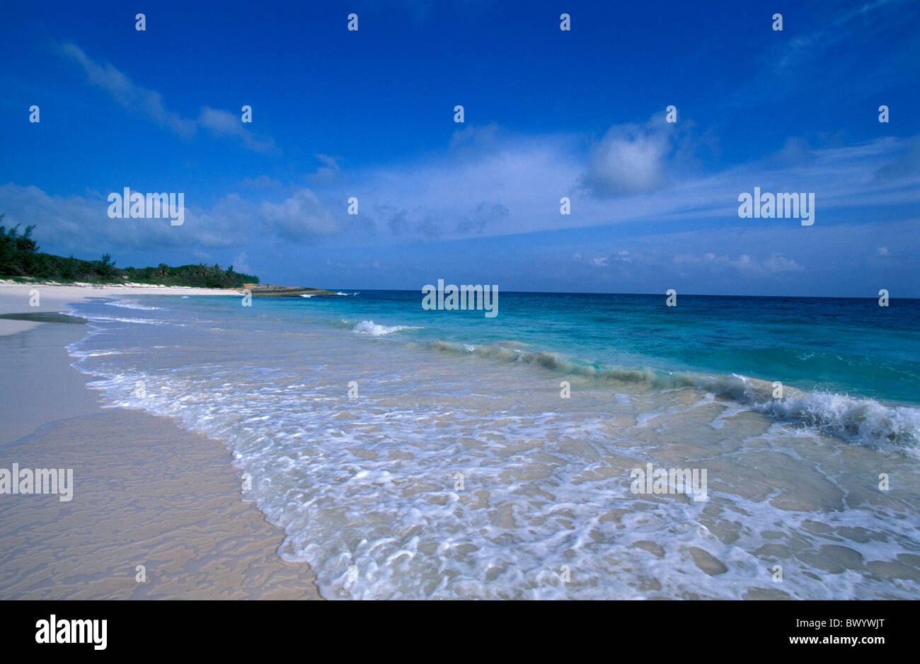 Beach coast North Eleura Bahamas Preachers Cave scenery landscape sea ...