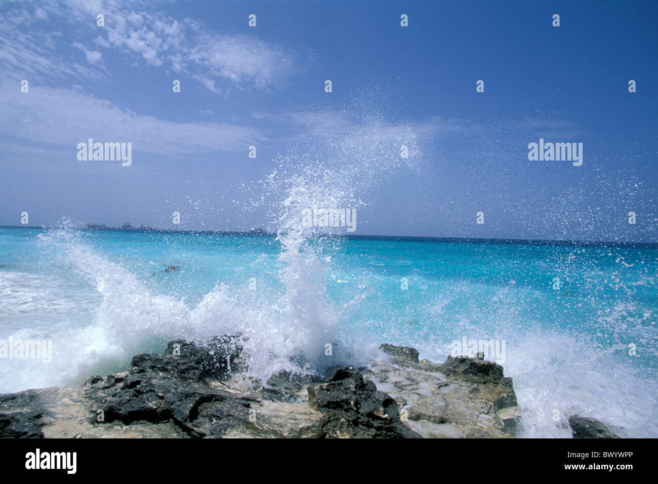 coast Eight Mile skirt Grand Bahama Island Bahamas rock Rocks sea surf ...