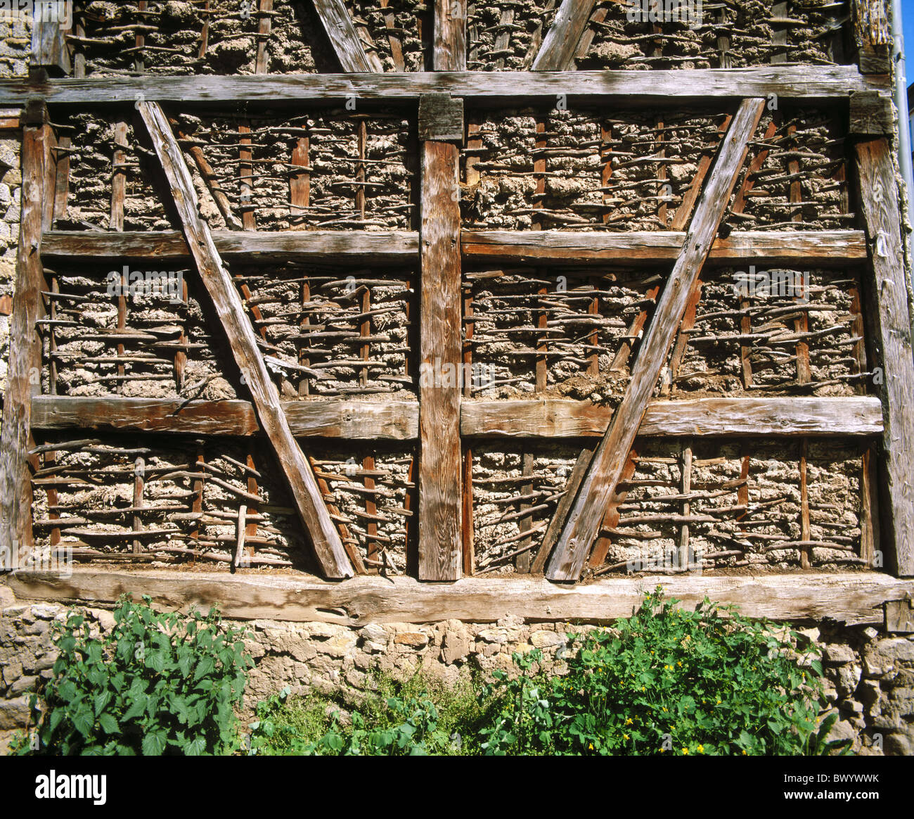 old architecture construction detail framework wickerwork house home ...