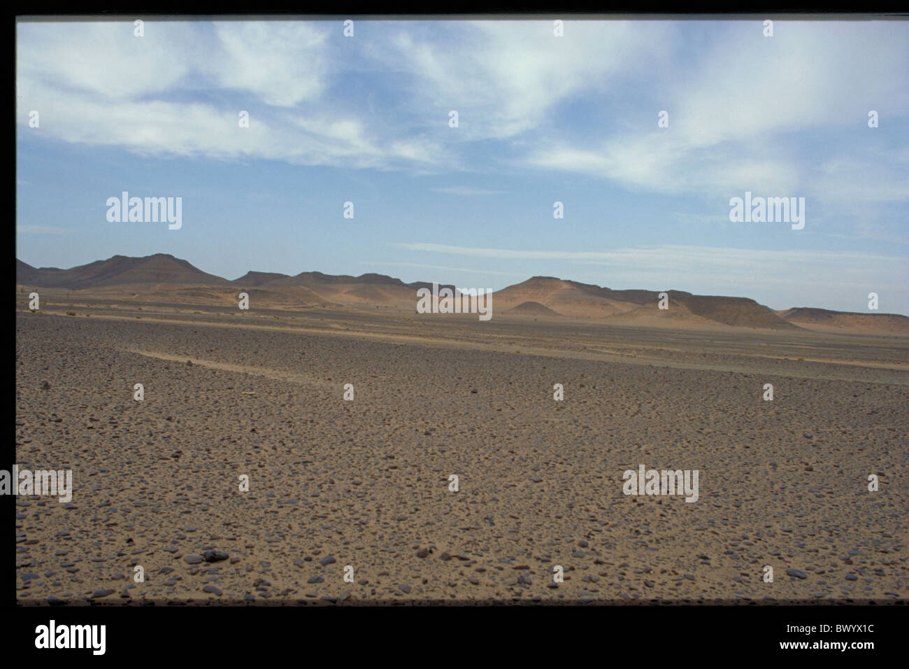 desert East Morocco Africa Sahara scenery landscape stone desert Stock ...