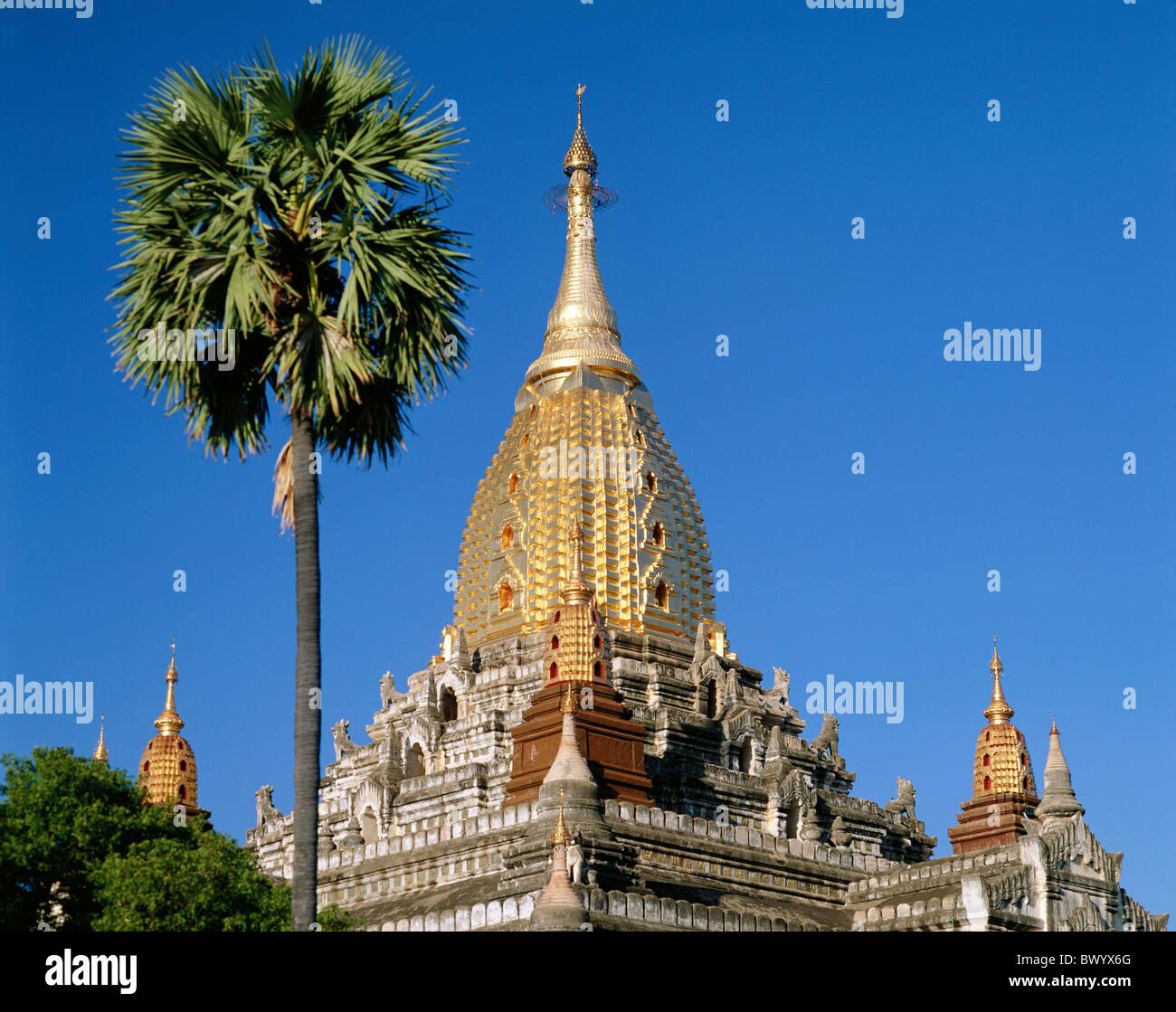 Ananda pagoda Bagan Burma Asia Buddhism Burma golden culture culture ...