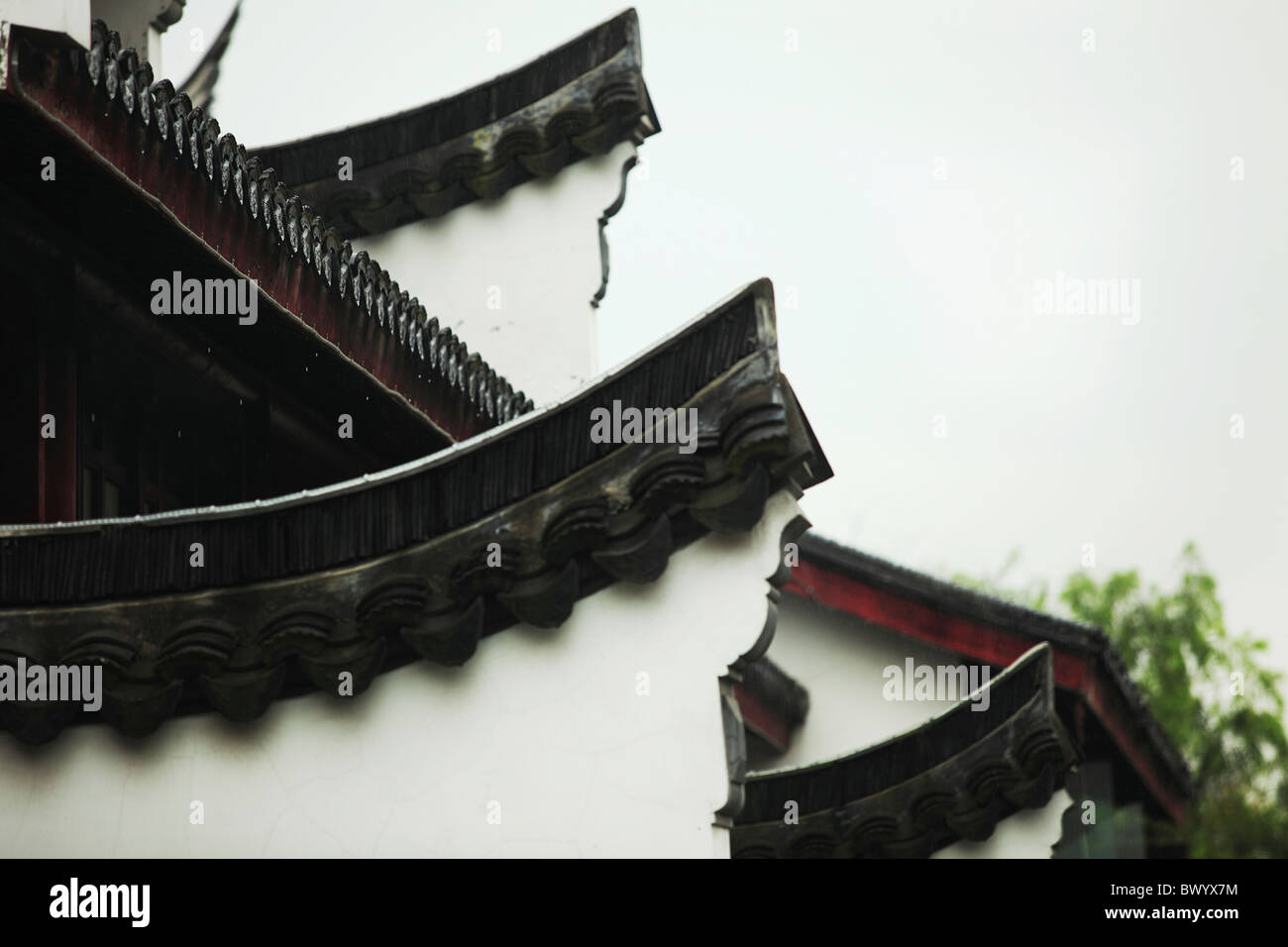 Typical Jiangnan style gray roof and white washed wall, Qibao Ancient ...