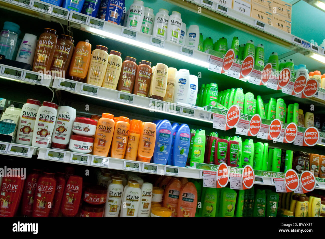 Store supermarket company business Canned stock stack large group ...