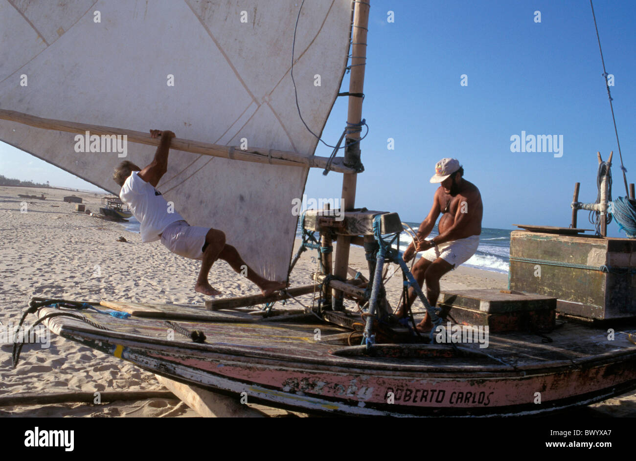 BRAZIL. FISHING BOATS AND SAILS IN CEARA STATE IN THE NORTH EAST Stock ...