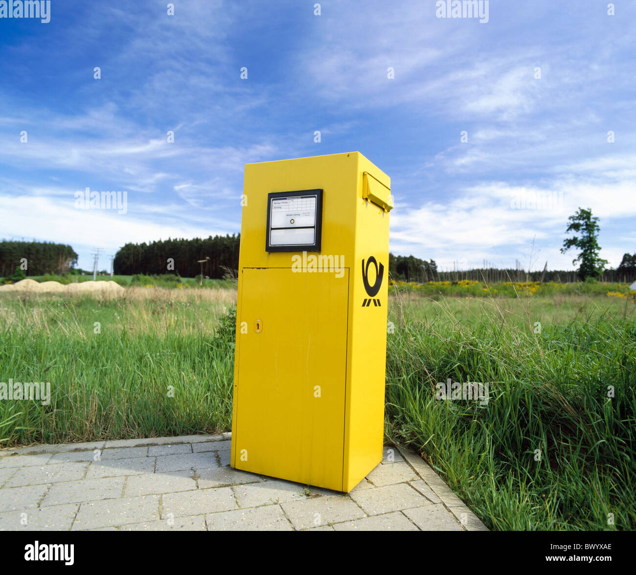 Bavaria mailbox German post mail Germany Europe field yellow Stock ...