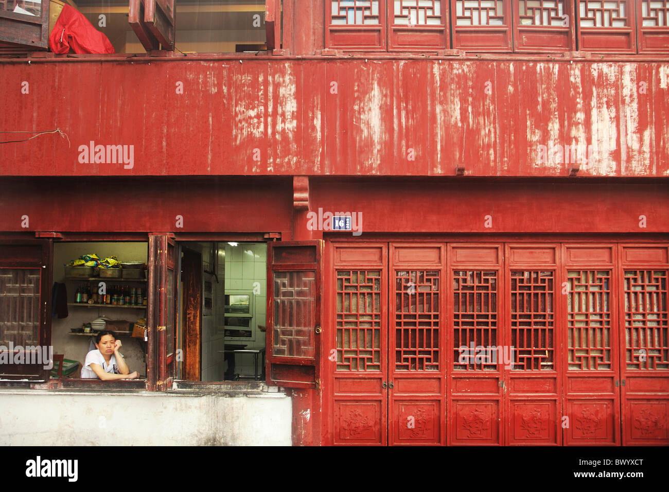 Traditional architecture, Qibao Ancient Town, Shanghai, China Stock ...
