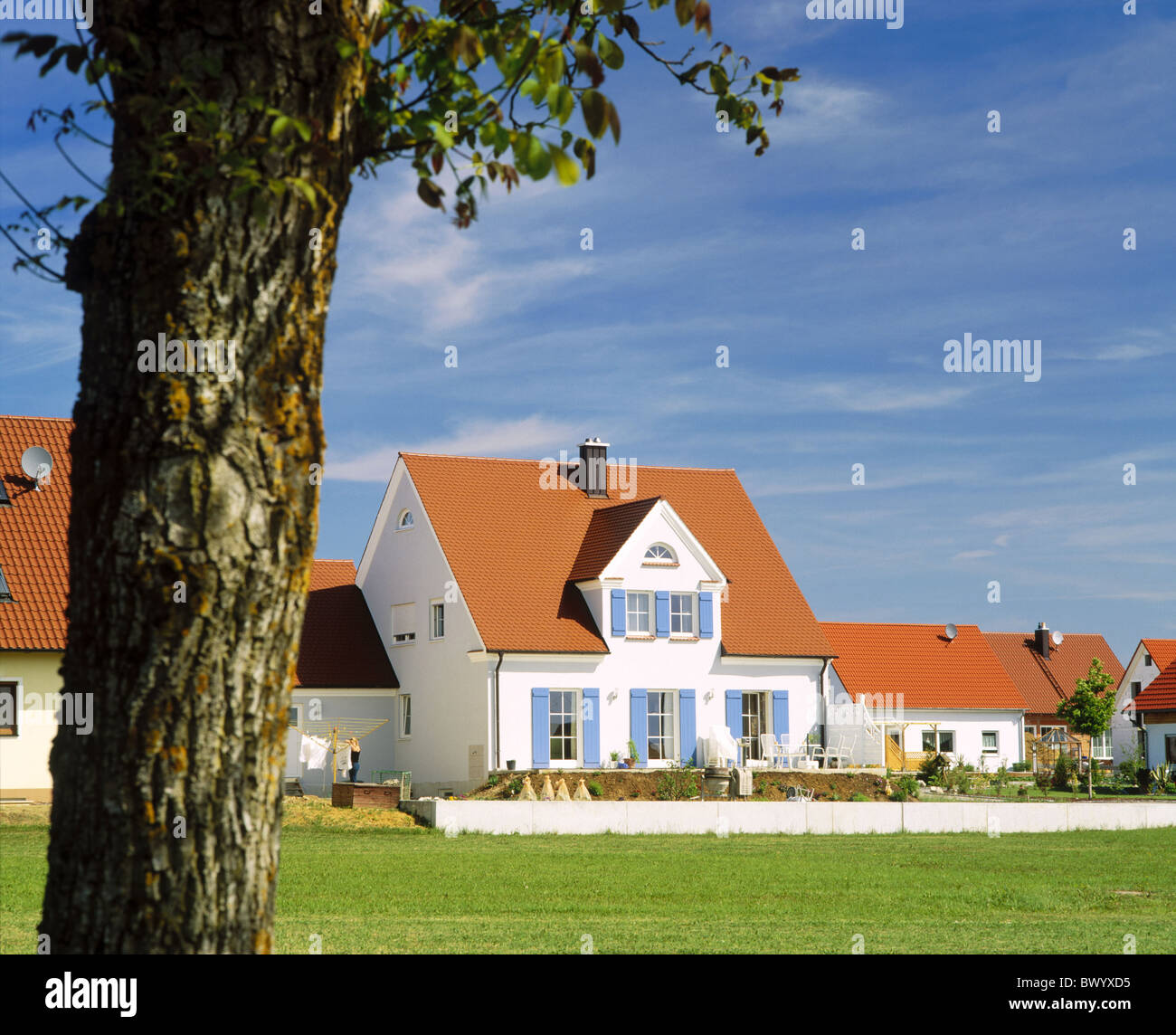 Bavaria near Donauworth Germany Europe one family home dwelling house ...