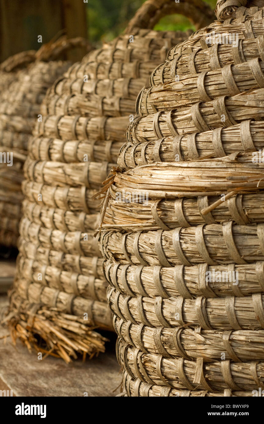 Traditional bee hives made from straw Stock Photo - Alamy