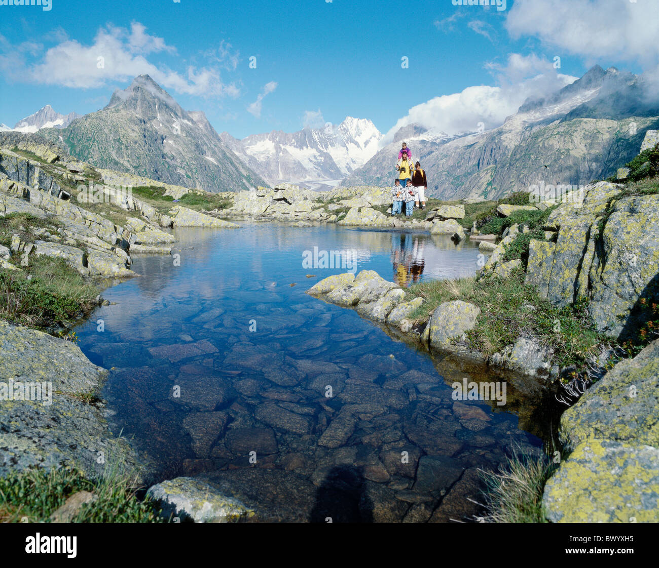 Alpren mountain walking mountains mountain lake family Grimsel scenery ...